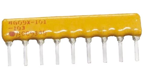 4609x 101 333lf Bourns 4600x 33kΩ ±2 Bussed Resistor Array 8 Resistors 1 13w Total Sip