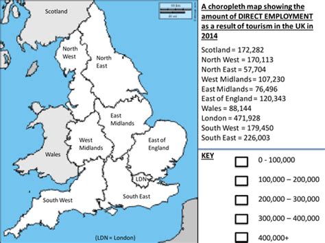 Ks3 Tourism Uk Tourism Choropleth Map Teaching Resources