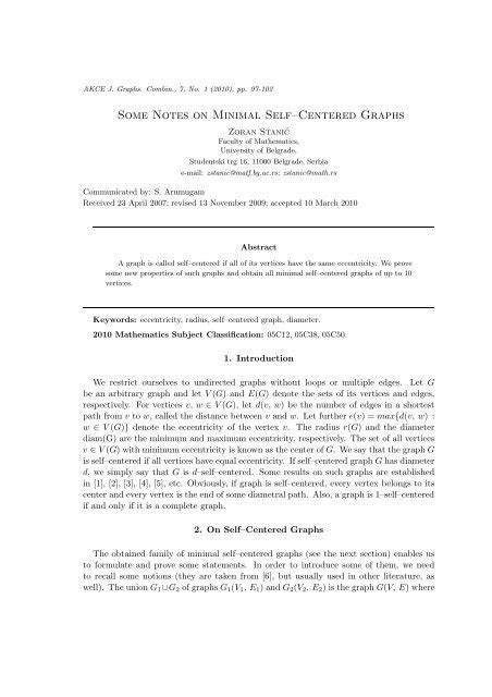 Some Notes On Minimal Selfcentered Graphs