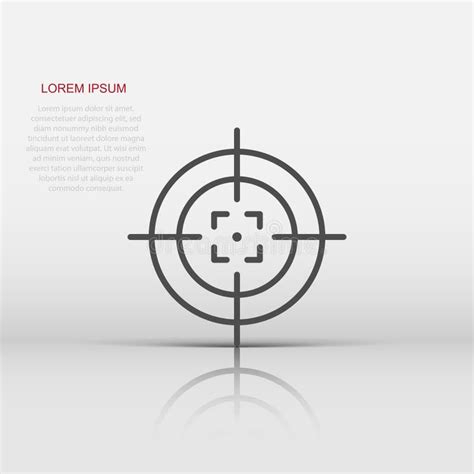 Shooting Target Vector Icon In Flat Style Aim Sniper Symbol Illustration On White Background