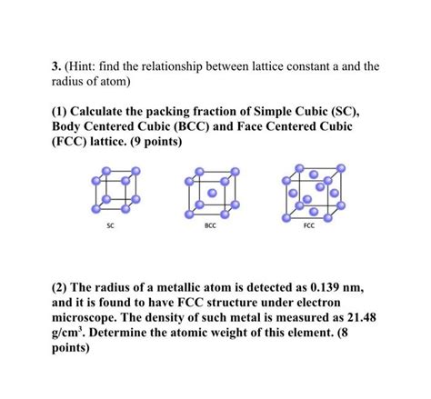 Solved 3 Hint Find The Relationship Between Lattice