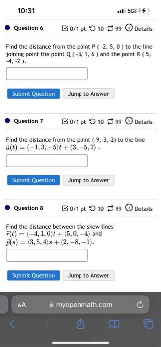 Solved Find The Distance From The Point P To The Chegg