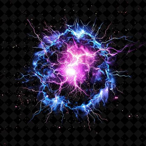 Plasma Explosion With Energy Sparks And Futuristic Patterns Png Neon