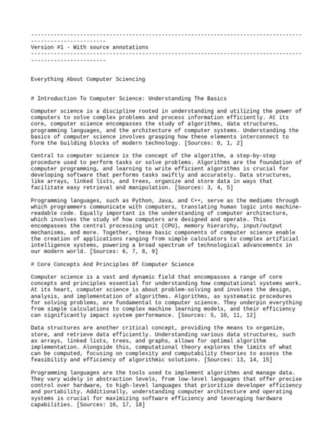 Overview Of Computer Science Basics Pdf Computer Science Computer