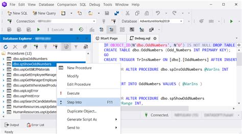 debug a stored procedure in sql server how to with examples