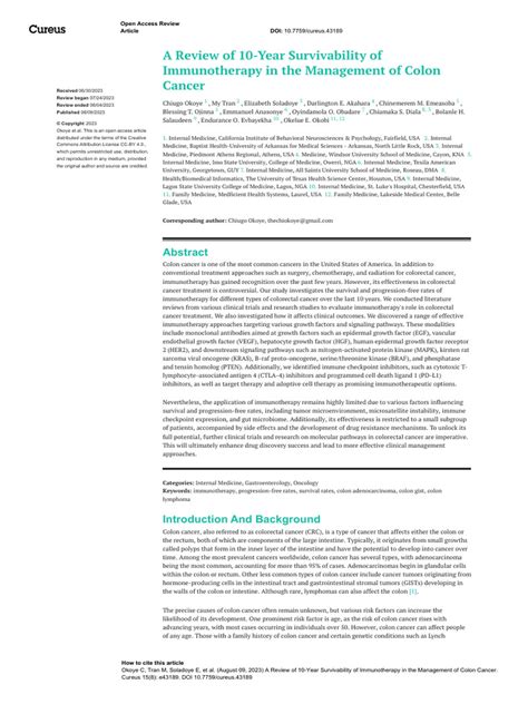 Crc Management With Immunotherapy Pdf Epidermal Growth Factor