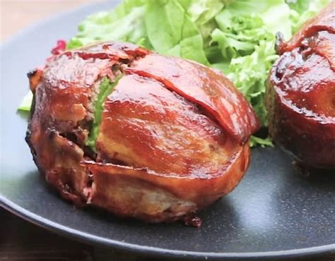 Bacon Wrapped Avocado Burger Bombs Recipe