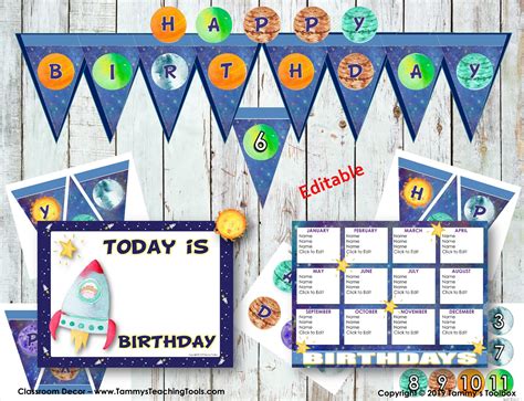 Classroom Decor Set In Galaxy Outer Space Theme Made By Teachers