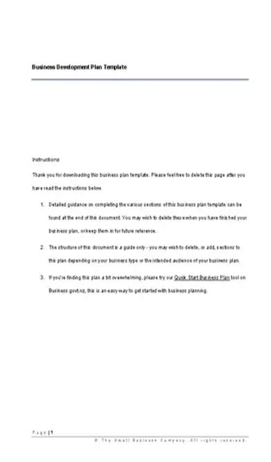 Business Development Plan Pdfsimpli