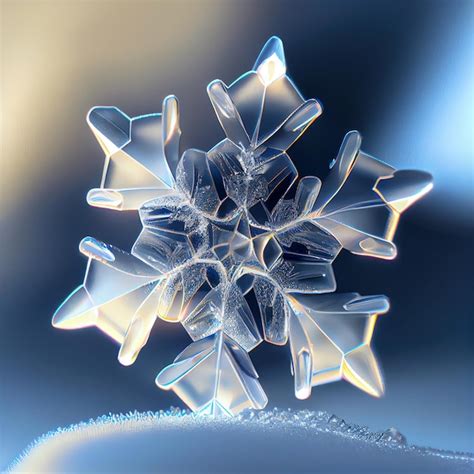 Premium Photo Single Snowflake Macro Illustration Generative Ai