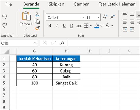 Cara Membuat Range Nilai Di Excel