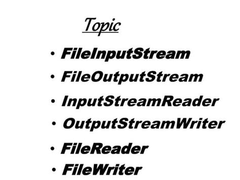 File Input And Output