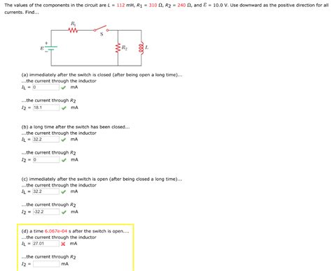 Solved The Values Of The Components In The Circuit Are L Chegg