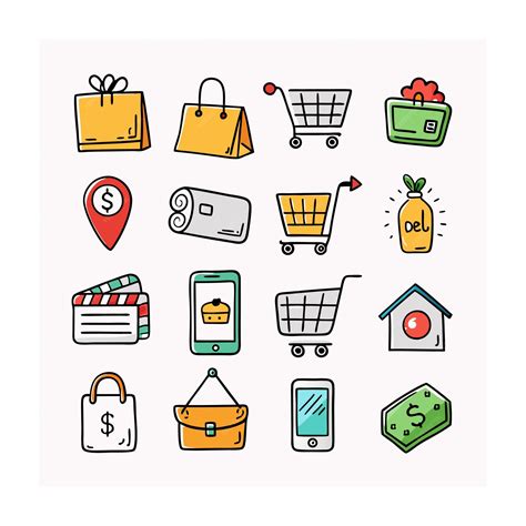 Premium Vector Realistic Shopping And Ecommerce Icons Set