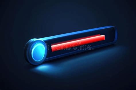 Futuristic Interface Red Progress Bar On Blue Background Stock Image