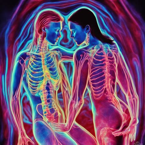 Couple Having Sex X Ray Photo Psychedelic Style By Aigallery Wall Art