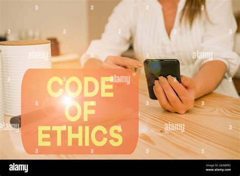 Writing Note Showing Code Of Ethics Business Concept For Basic Guide