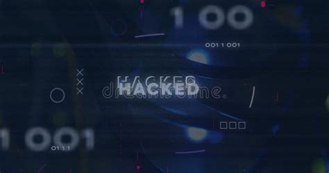 image of hacked text and data processing over computer motherboard stock illustration