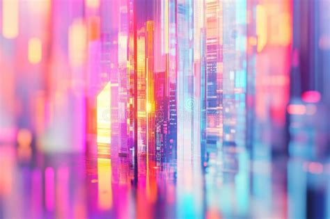 Colorful Abstract Glass Structure Reflecting Vibrant Light Patterns At Sunset Stock Illustration