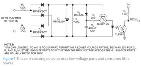 Mains Driven Zero Crossing Detector Uses Only A Few High Voltage Parts Figure High Voltage