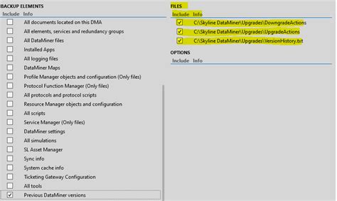 Custom Backup Previous Dataminer Versions Option Dataminer Dojo