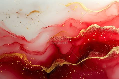 금색 가장자리가 돋보이는 빨간색 작품 사진 무료 다운로드 Lovepik