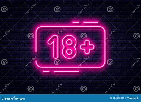 Neon Sign Adults Only Plus Sex And Xxx Restricted Content Erotic Video Concept Banner