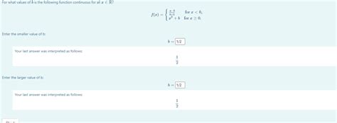 Solved For What Values Of B Is The Following Function Chegg Com