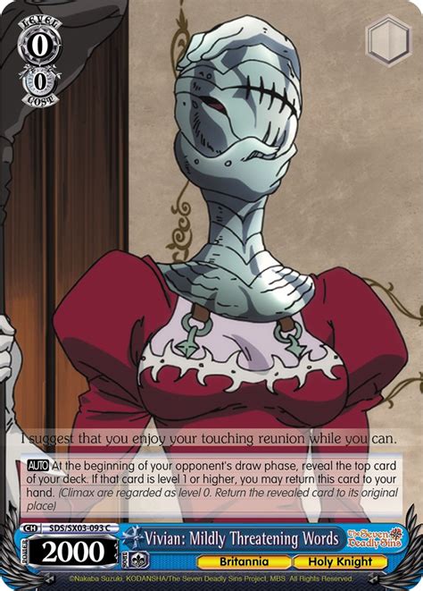 Vivian Mildly Threatening Words The Seven Deadly Sins Weiss Schwarz