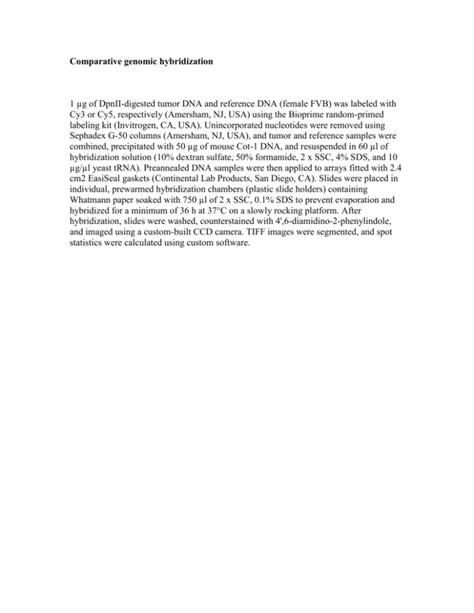 Comparative Genomic Hybridization