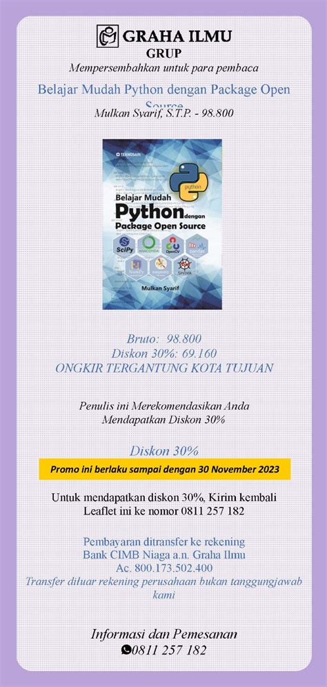 Buku Belajar Mudah Python Dengan Package Open Source Softscients