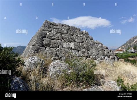View Of The Facade Of The Pyramid Of Hellinikon Near The City Of Argos