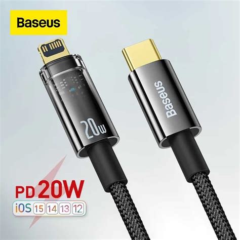Baseus Explorer Series Auto Power Off Fast Charging Data Cable Type C To Iphone W Black