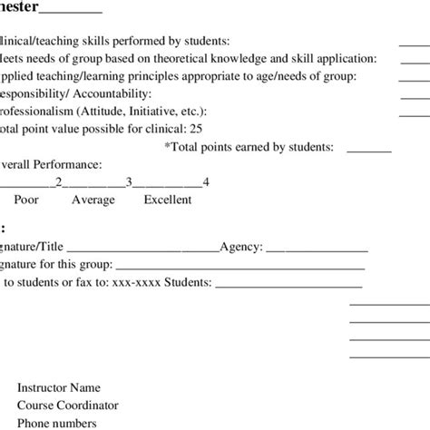 Preceptor Evaluation Download Table