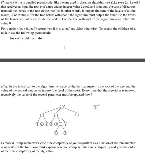 Solved 7 Marks Write In Detailed Pseudocode Like The One