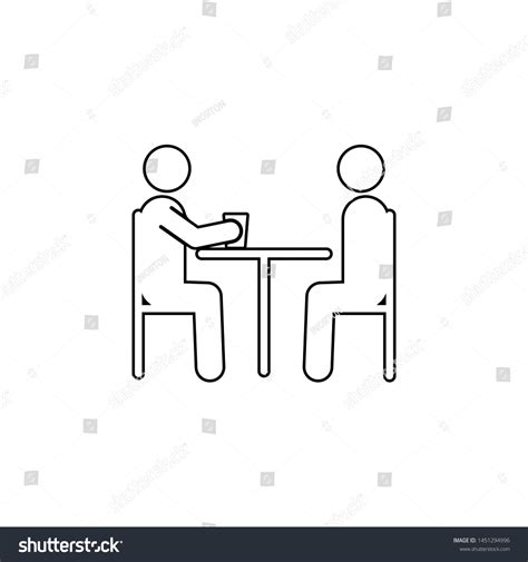 Two People Table Glass Icon Simple Stock Illustration 1451294996 Shutterstock