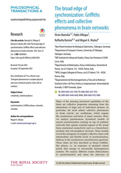 The Broad Edge Of Synchronization Griffiths Effects And Collective Phenomena In Brain Networks