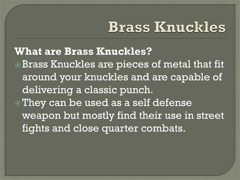 Ppt Real Brass Knuckles Powerpoint Presentation Free Download Id