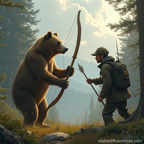 Bear Snaps Giant Arrow Stable Diffusion Online