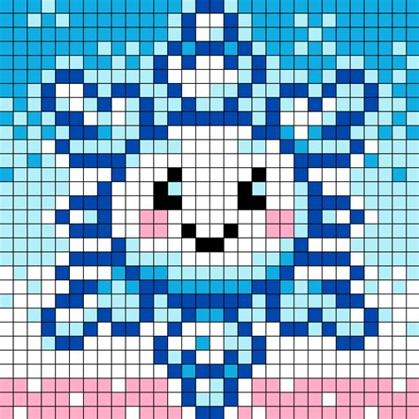 Kawaii Snowflake Pixel Art Ideas Snowflake Pixel Art Easy Snowflake