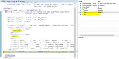 Hana Sql Internal Table With More Operations Sapcodes