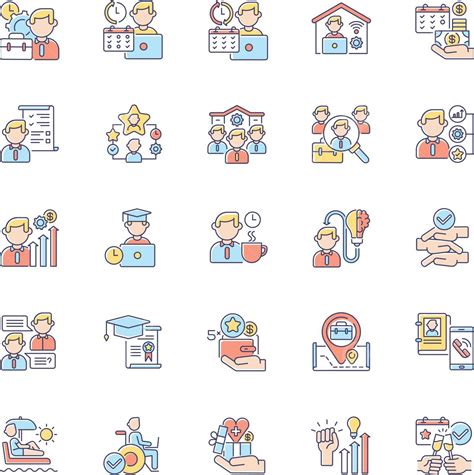 Job Vacancy Rgb Color Icons Set Simple Office Set Vector Simple Office Set Png And Vector