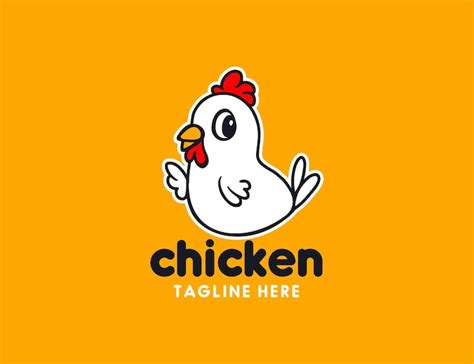 만화 치킨 패스트 푸드 로고 템플릿 프리미엄 벡터