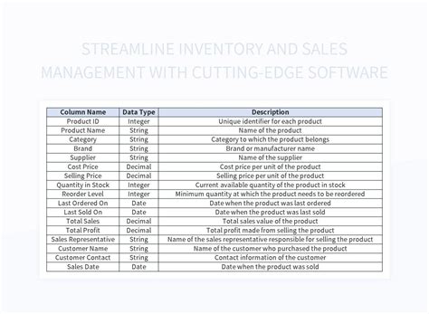 Free Streamline Inventory Templates For Google Sheets And Microsoft Excel Slidesdocs