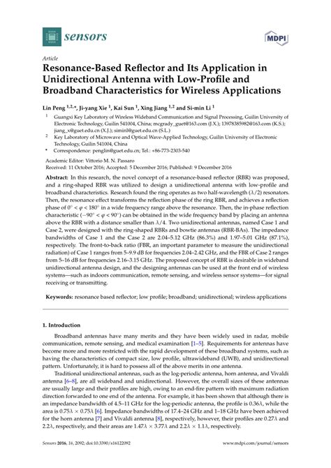Pdf Resonance Based Reflector And Its Application In Unidirectional