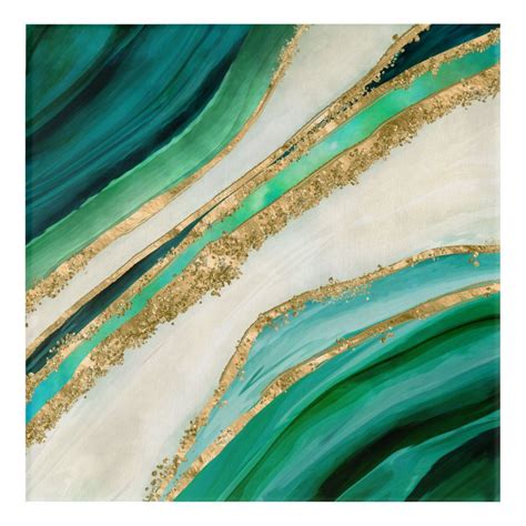 Emerald Green Watercolor And Gold Acrylic Print Gold Poster Green Watercolor Green Wall Art