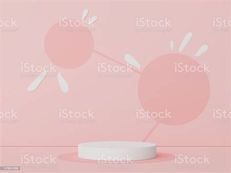 최소한의 기하학적 모양 디자인으로 3d 디스플레이 연단 모형 및 제품 프레젠테이션을 위한 렌더링 장면 0명에 대한 스톡 사진 및 기타 이미지 Istock