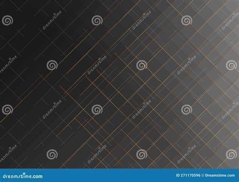 Tech Geometric Background With Golden Linear Grid Stock Illustration