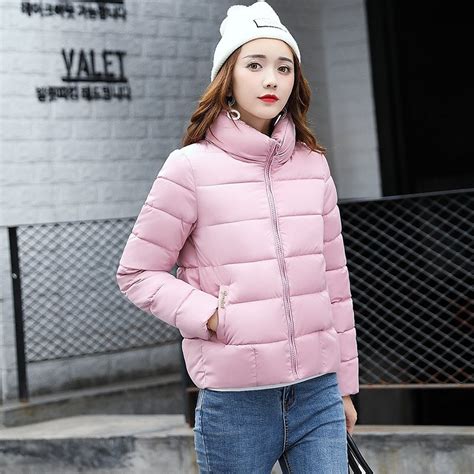 신제품 한국 솔리드 지퍼 캐주얼 코트 및 재킷 여성용 슬림 의류 2018파카 Aliexpress