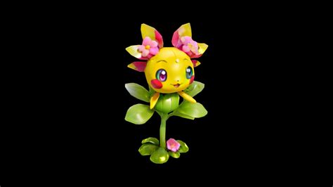 Pokémon Figurine Ivy With A Yellow And Pink Fa Download Free 3d